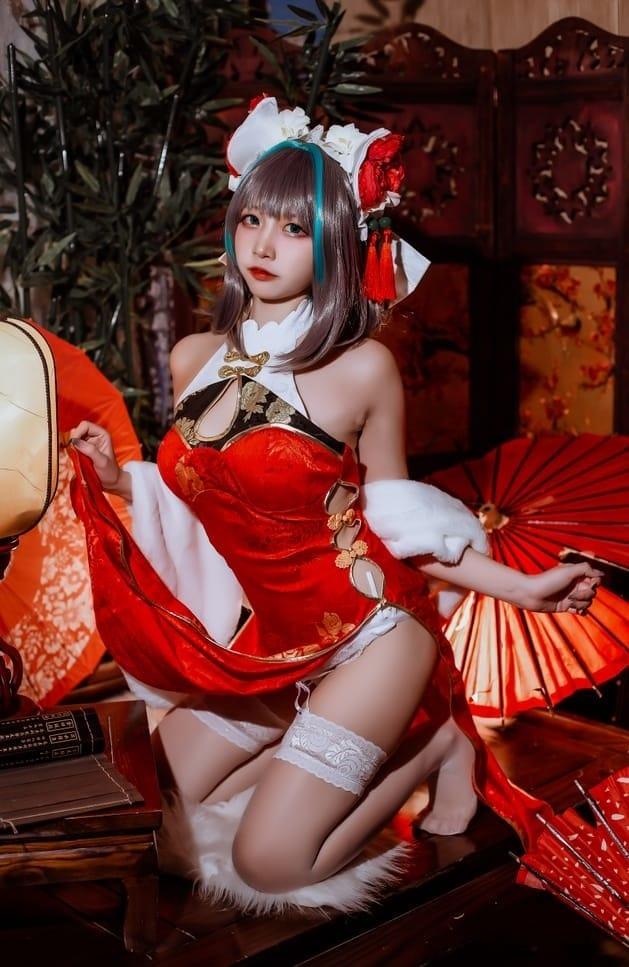 二佐 – NO.167 碧蓝柴郡旗袍[32P-301M] - 图集侠 - 高清图集资源平台！